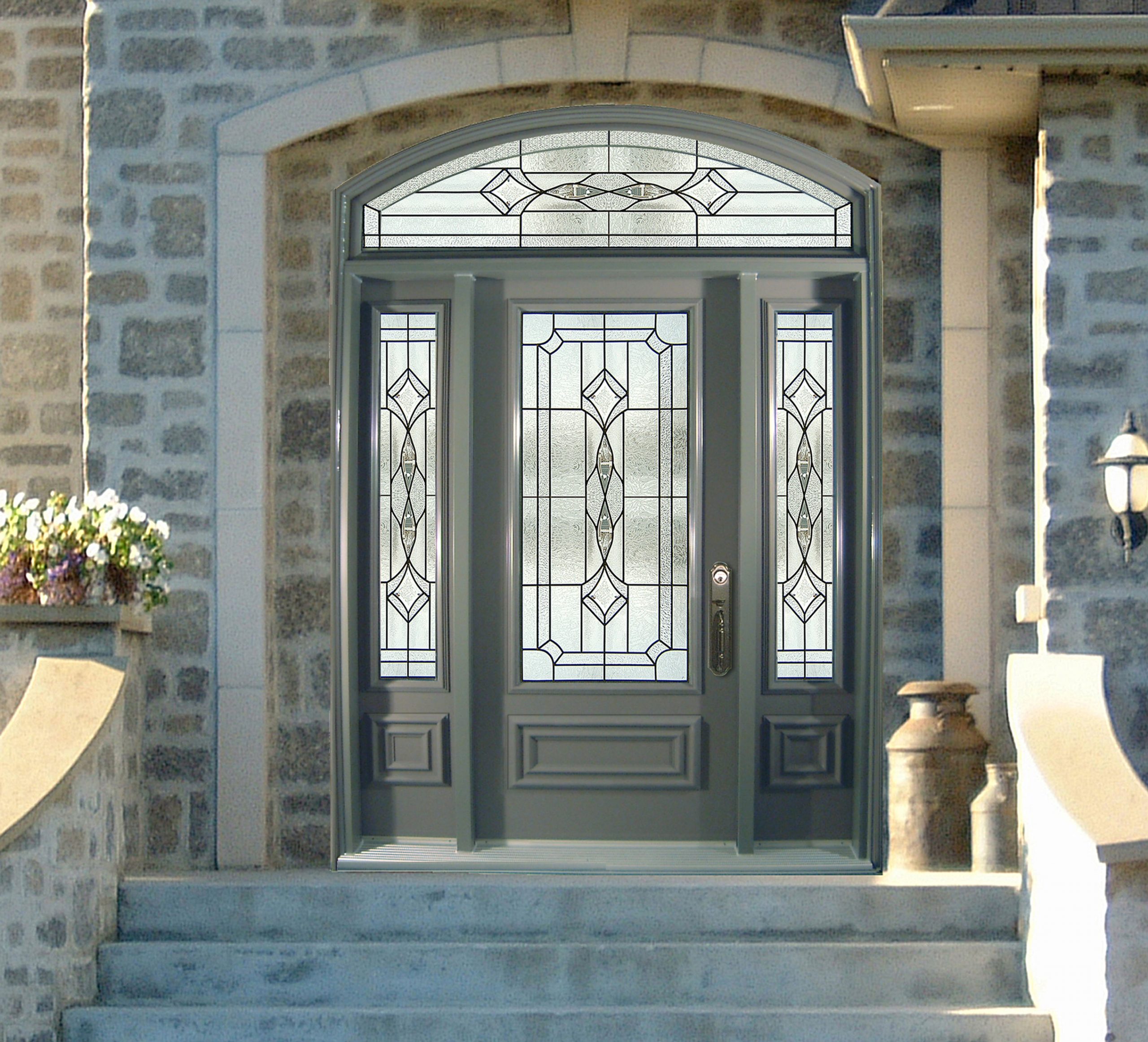 Porte d'acier classique avec NOBLESSE et imposte – Portatec - Fabricant ...