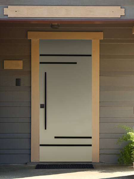 Porte d'acier moderne avec bandes d'acier en surface (PEX-A2H-P ...